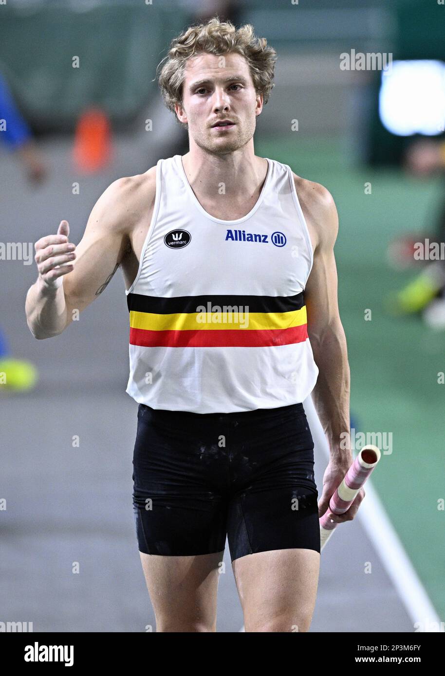 Belgian Ben Broeders pictured during the men's pole vault final at the ...
