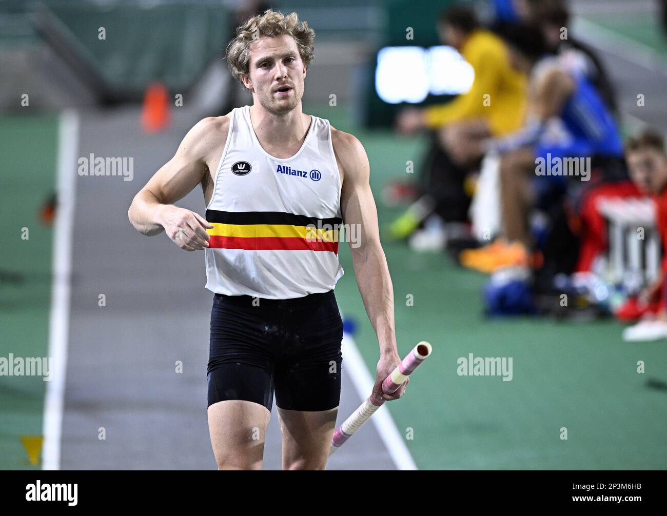 Belgian Ben Broeders pictured during the men's pole vault final at the ...