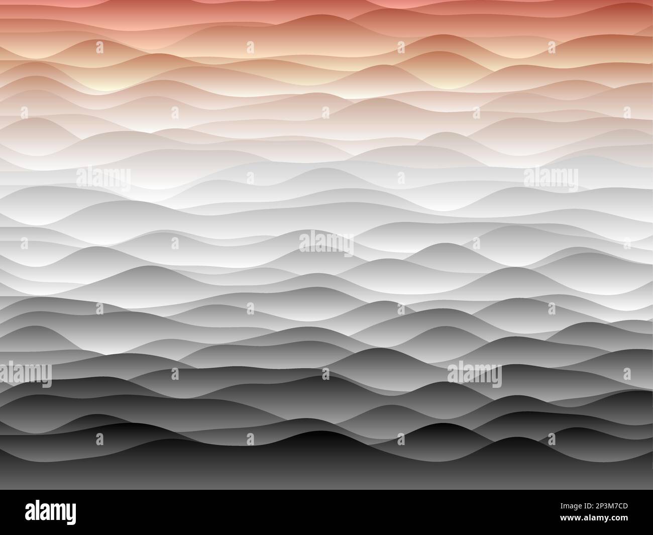 Abstract curves background. Smooth curves with gradients in red grey ...
