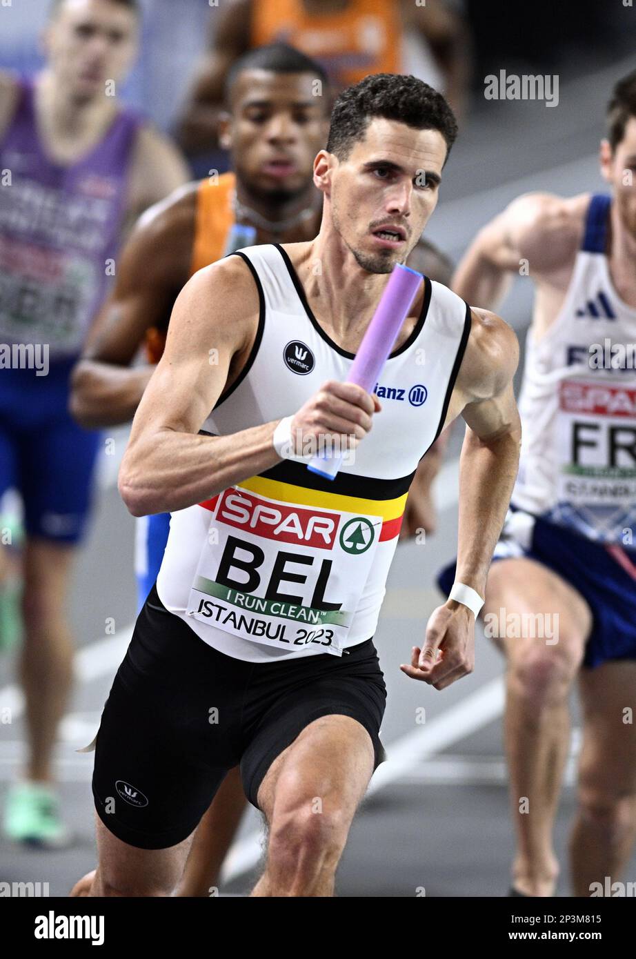 Belgian Kevin Borlee pictured in action during the men's 4x400m relay ...