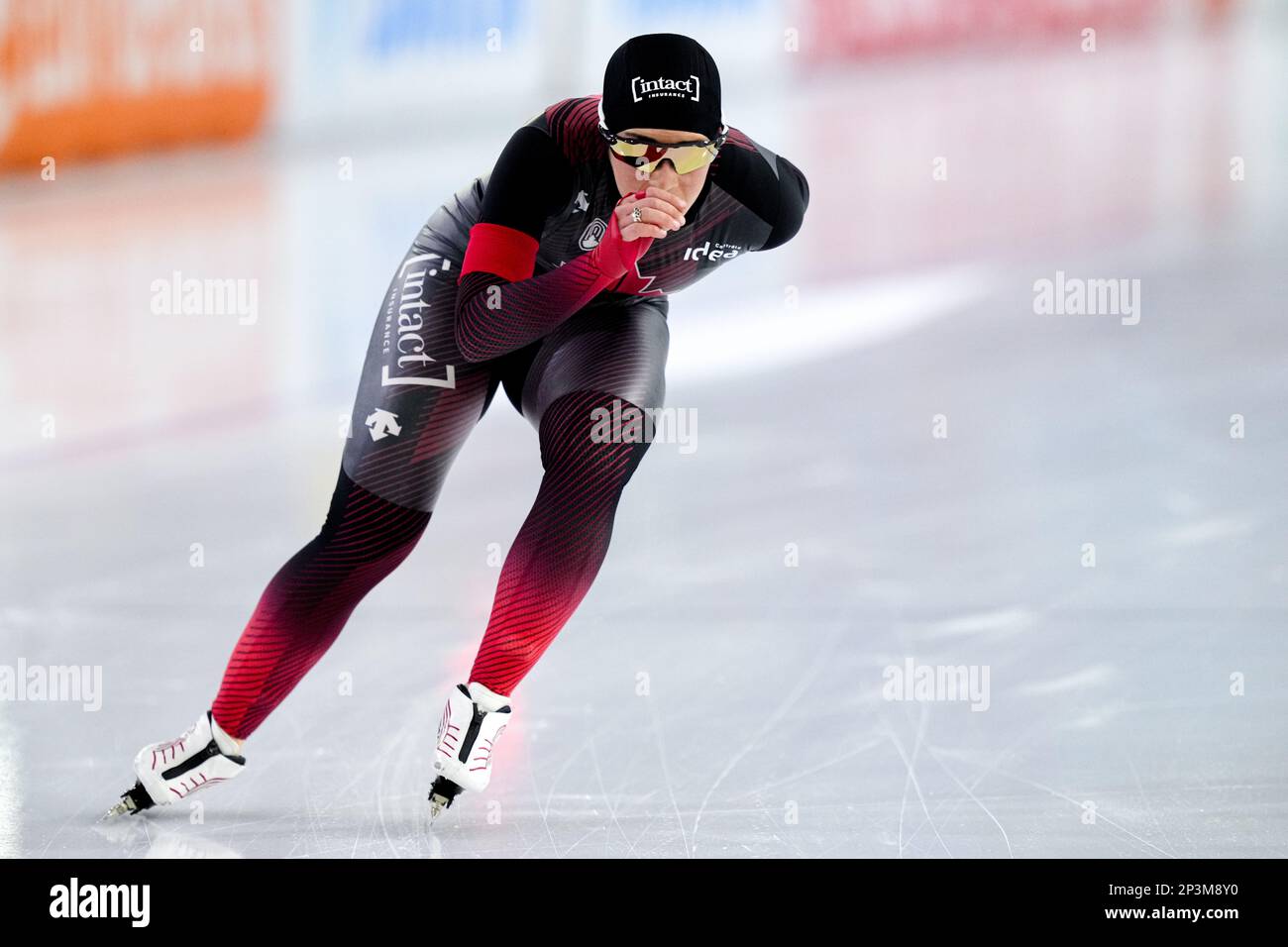 HEERENVEEN,NETHERLANDS - MARCH 5: Valerie Maltais of Canada competing ...