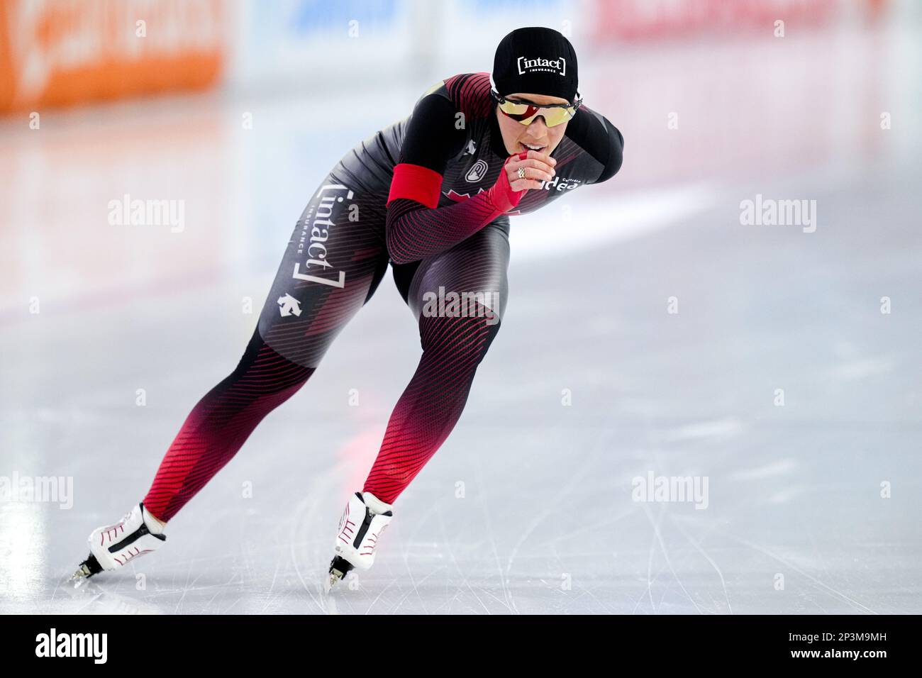 HEERENVEEN,NETHERLANDS - MARCH 5: Valerie Maltais of Canada competing ...