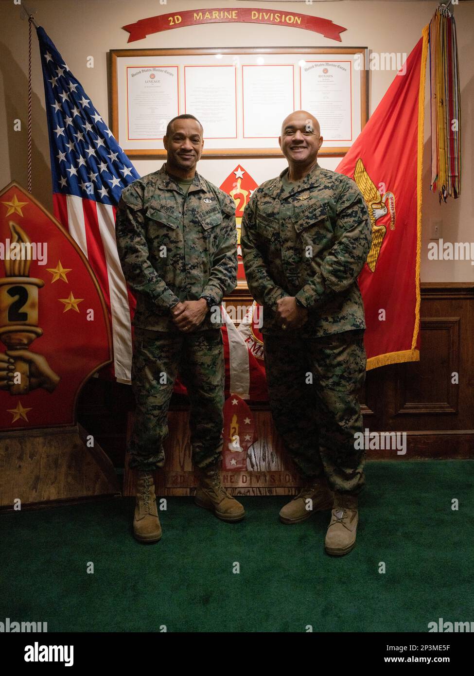 U.S. Marine Corps Lt. Gen. Brian W. Cavanaugh, right, the commanding ...