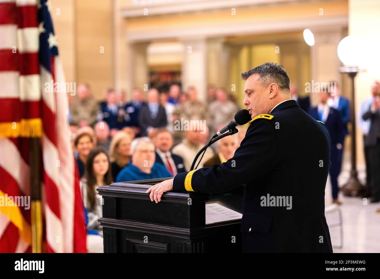 Maj. Gen. Thomas H. Mancino, adjutant general for Oklahoma, speaks ...