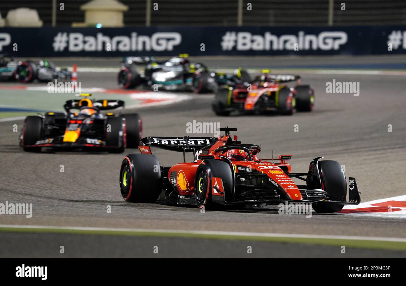 Ferrari's Charles Leclerc during the Bahrain Grand Prix at the Bahrain ...