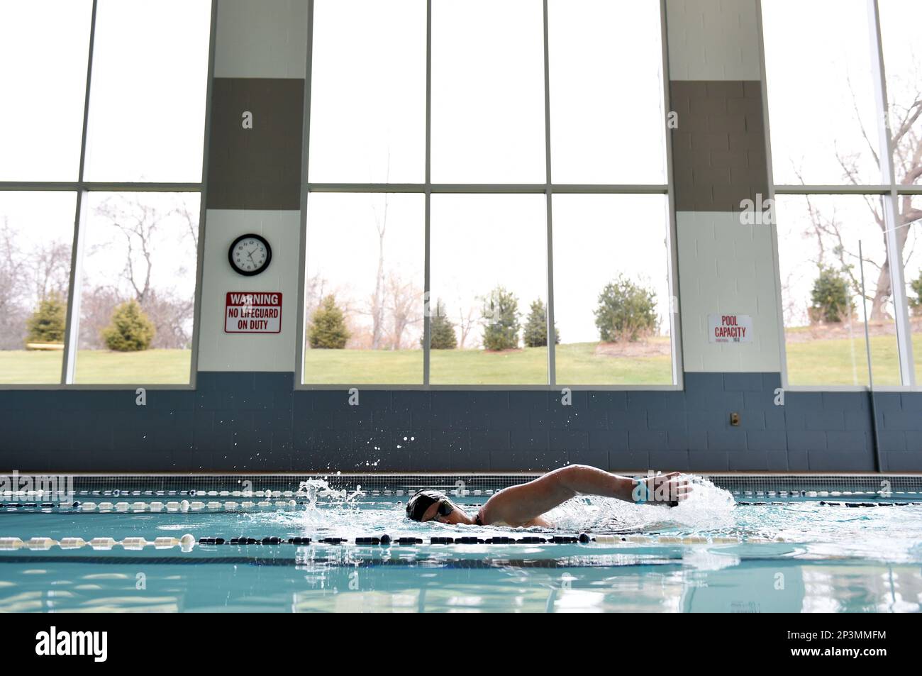 Dexter, Mich., resident Julie Woods does laps at the Dexter Wellness ...