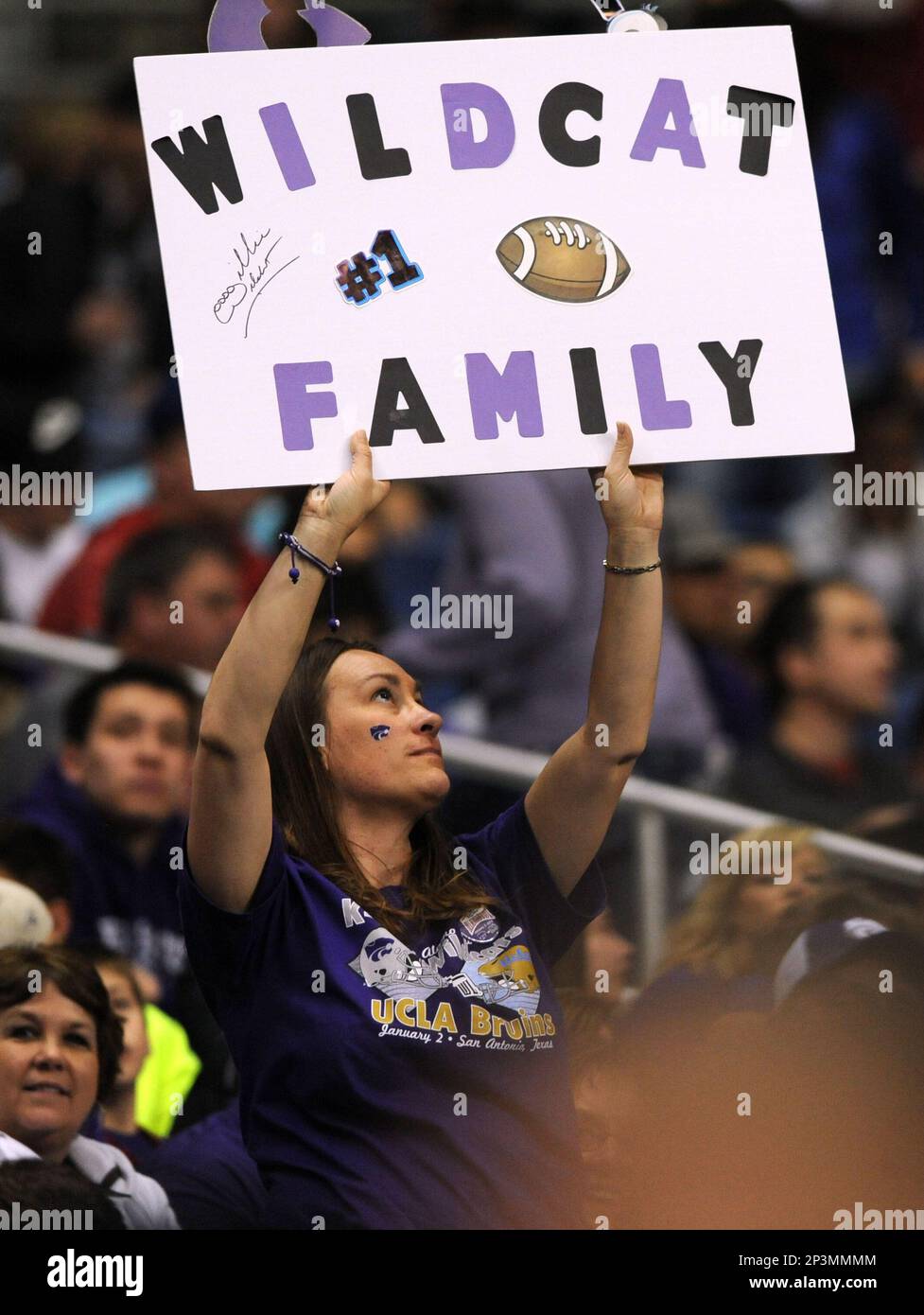 02 January 2015: A Kansas State fan displays a sign during 40 - 35 loss ...