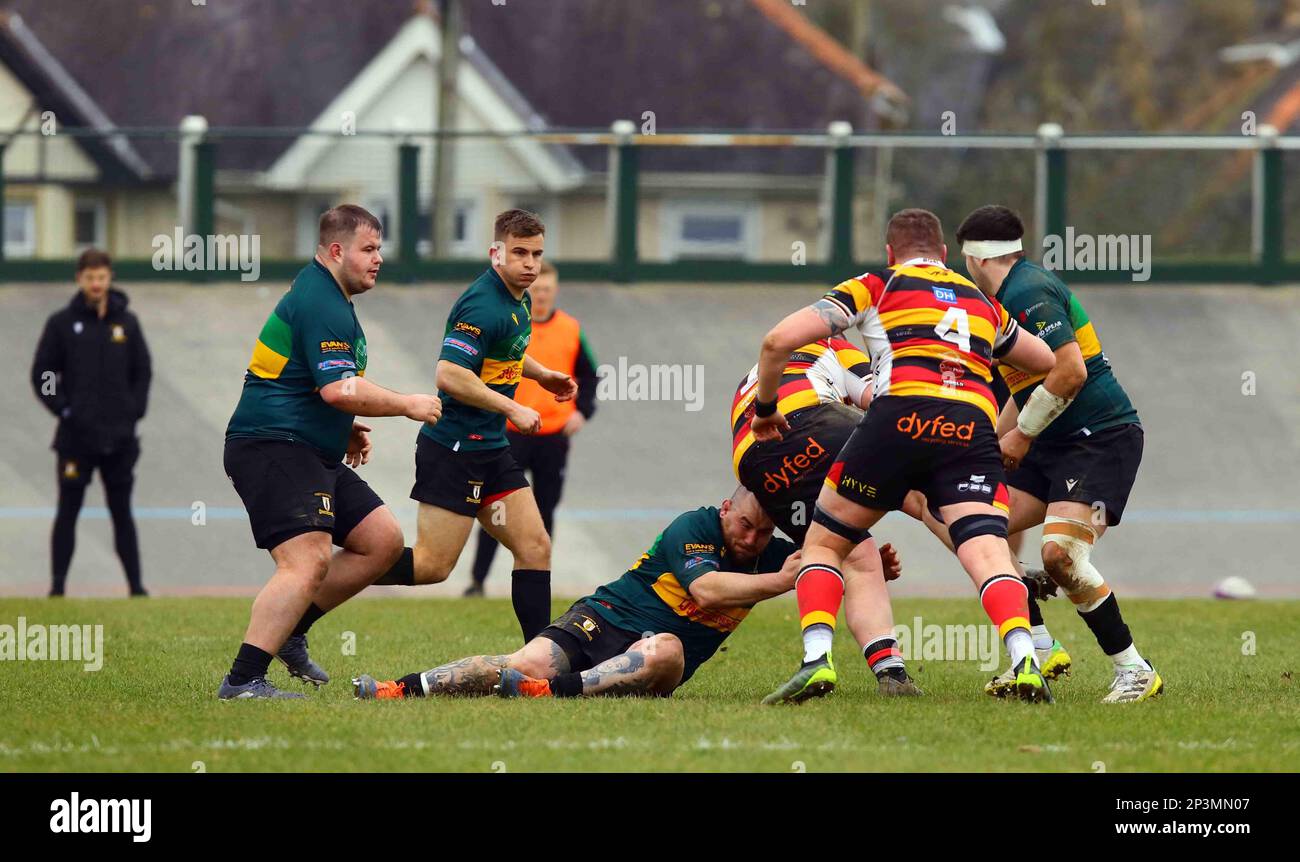 Carmarthen Quins RFC v Merthyr RFC Indigo Prem 2023 Stock Photo - Alamy