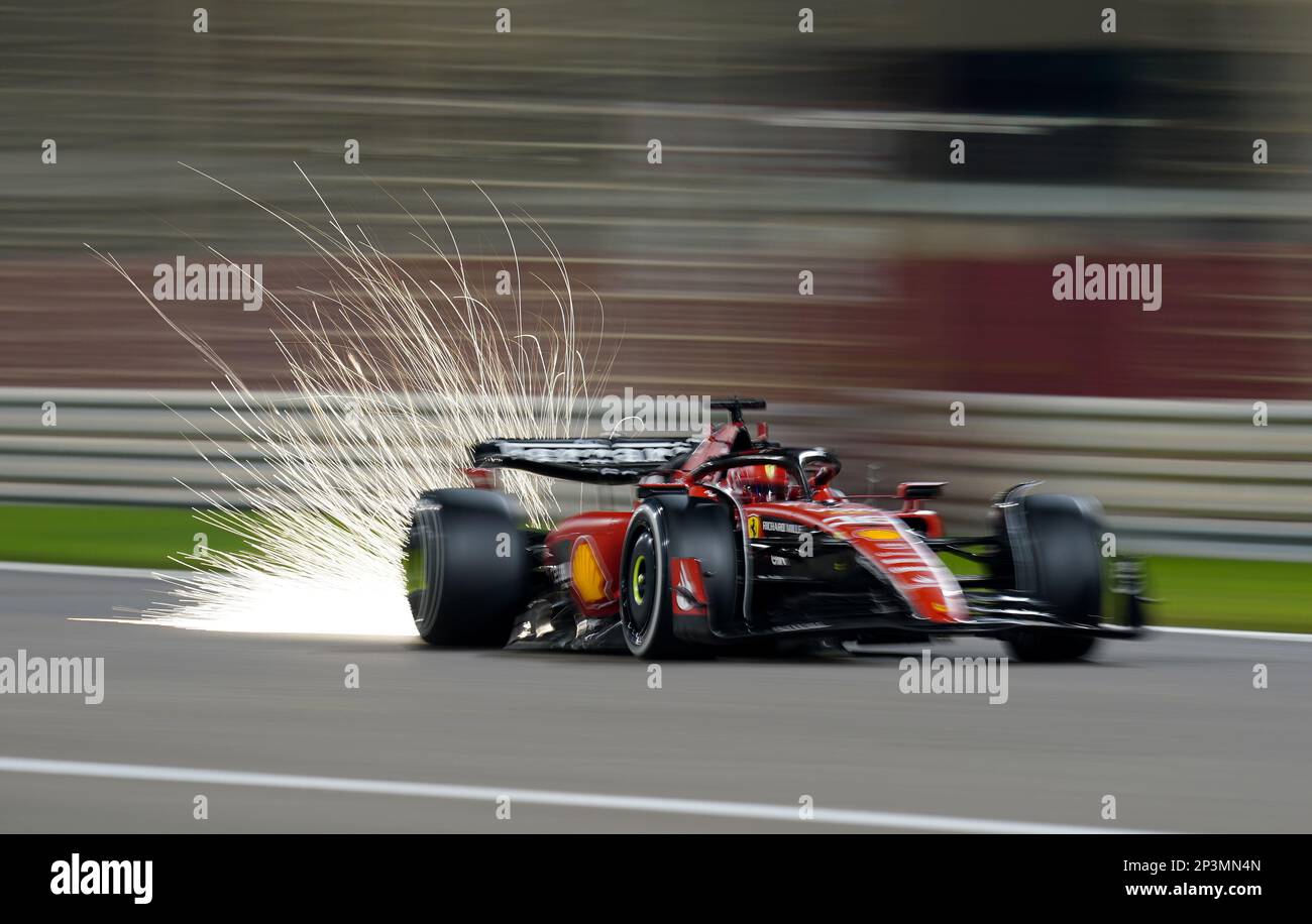 Ferrari's Charles Leclerc during the Bahrain Grand Prix at the Bahrain ...