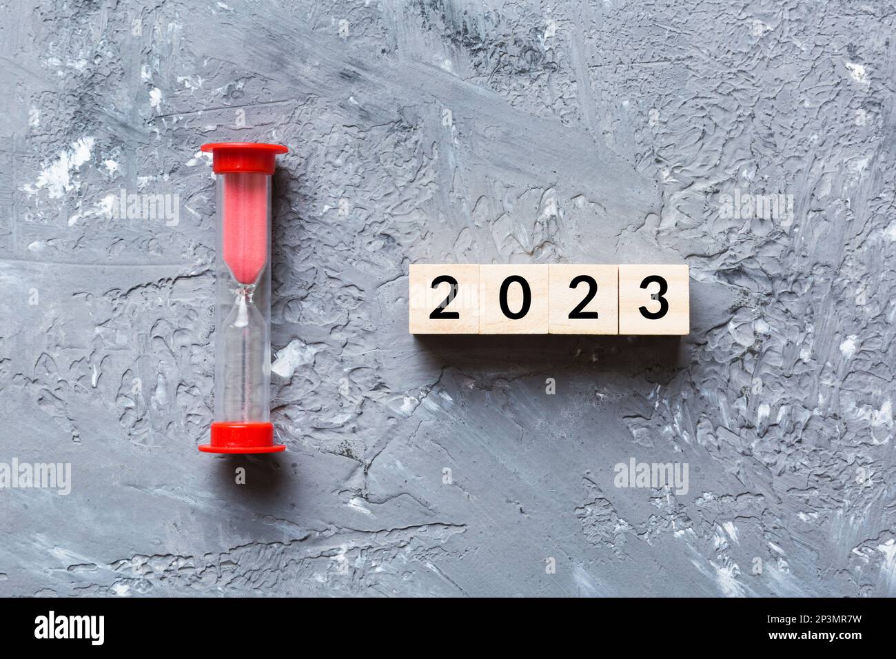 New Year 2023 sand timer. Resolution, time, plan, goal, motivation ...