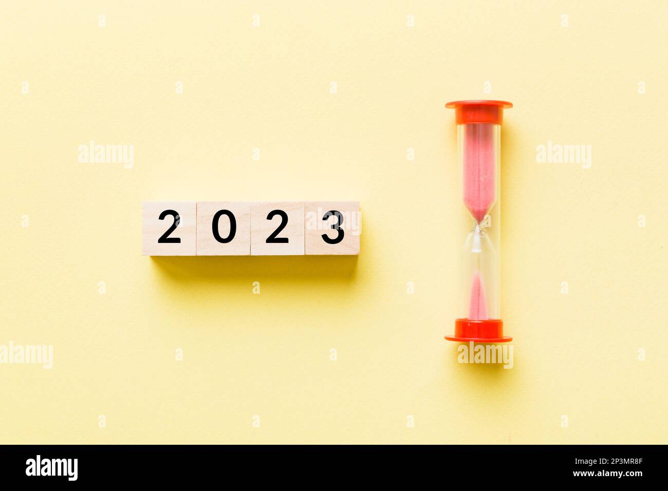 New Year 2023 sand timer. Resolution, time, plan, goal, motivation ...