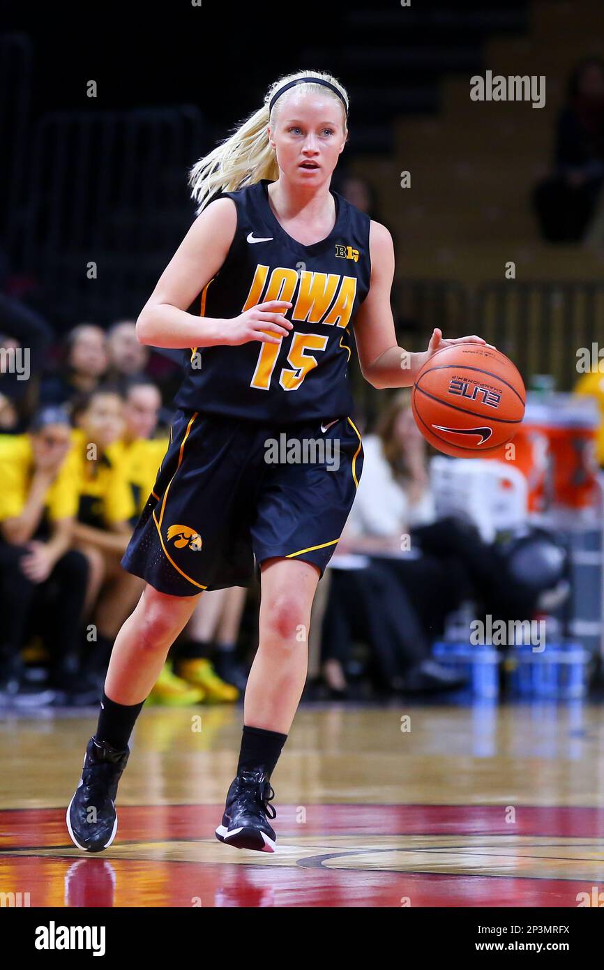 04 JAN 2015: Iowa Hawkeyes guard Whitney Jennings (15) during the first ...