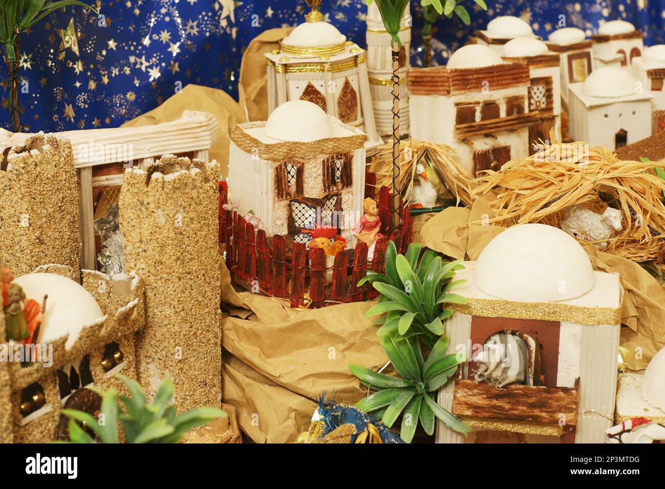 Arab style nativity scene - buildings Stock Photo - Alamy