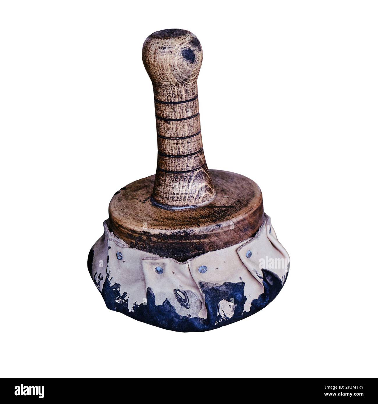 Blotters for ink in a retro printing workshop, isolated on a white ...