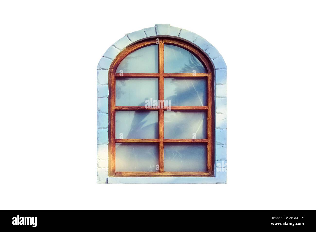 Old windows, isolated on a white background. Texture retro wooden ...