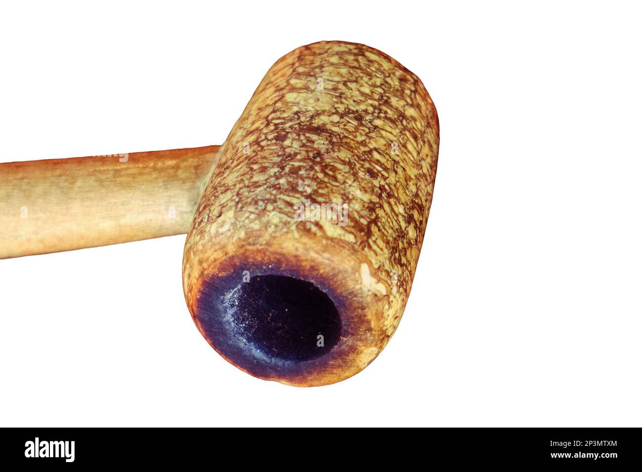 Smoking pipe American soldier during the civil war, isolated on a white ...