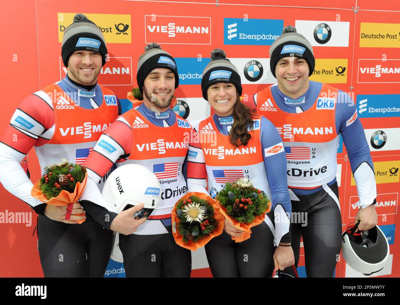 Second placed US luge team with Matthew Mortensen, Jayson Terdiman ...