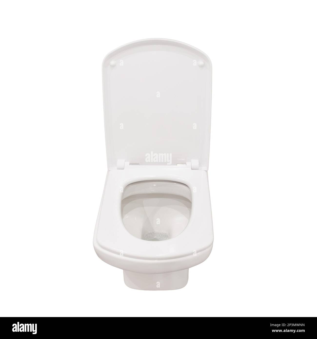 White toilet, isolated on a white background. Toilet on the floor ...