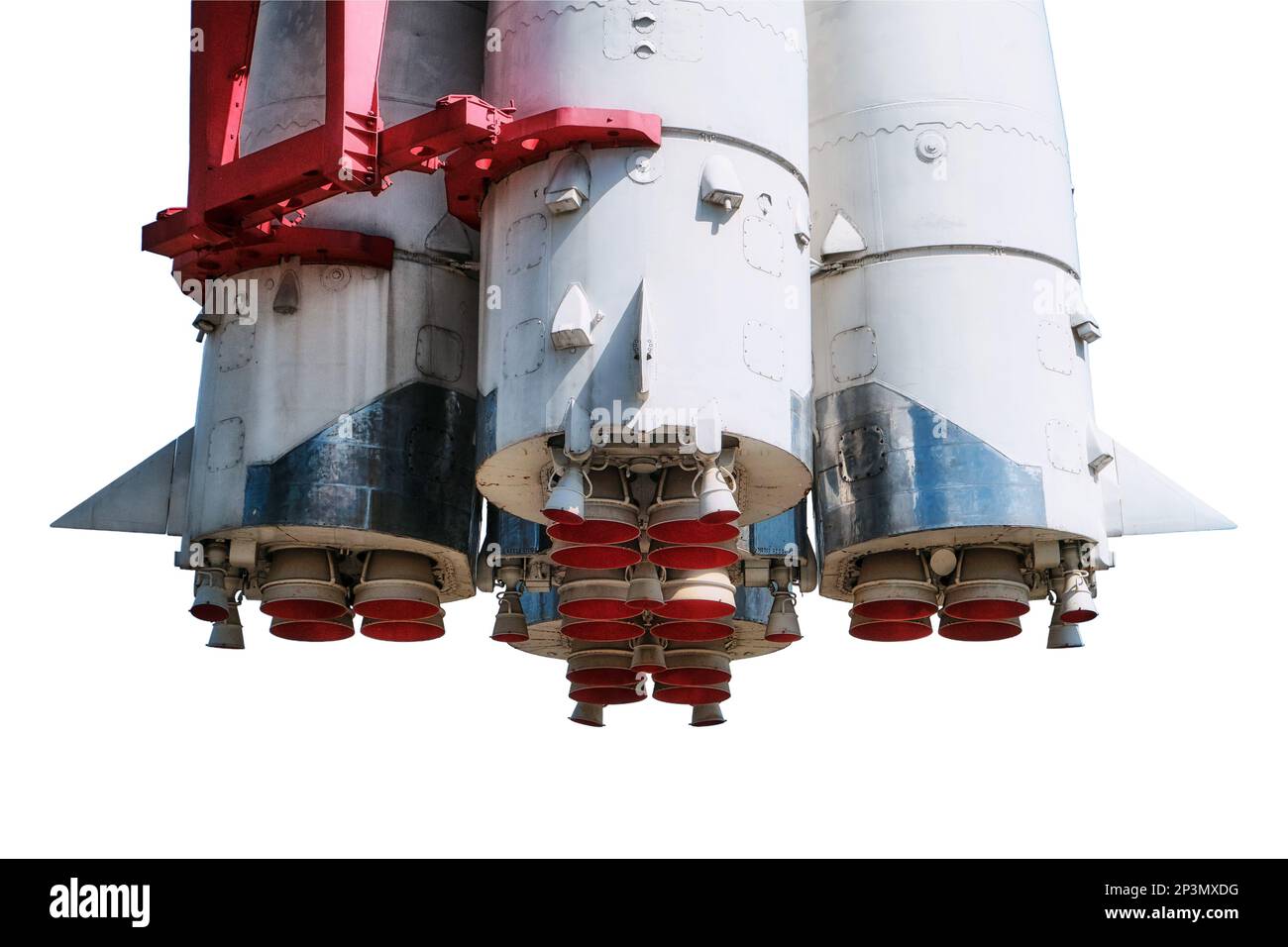 Vostok rocket engine nozzle at VDNKh, isolated on a white background ...
