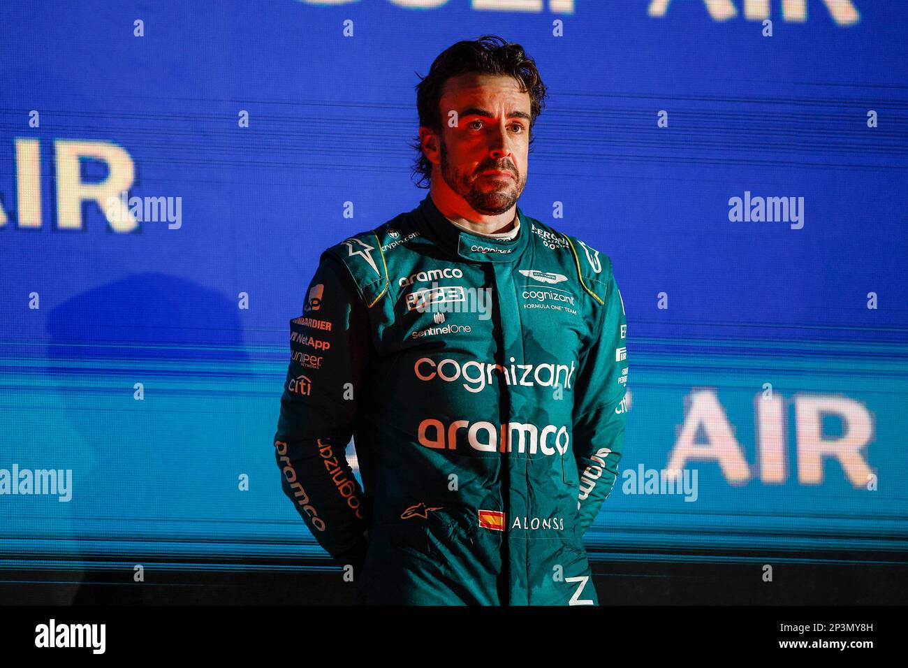 ALONSO Fernando (spa), Aston Martin F1 Team AMR23, portrait podium ...