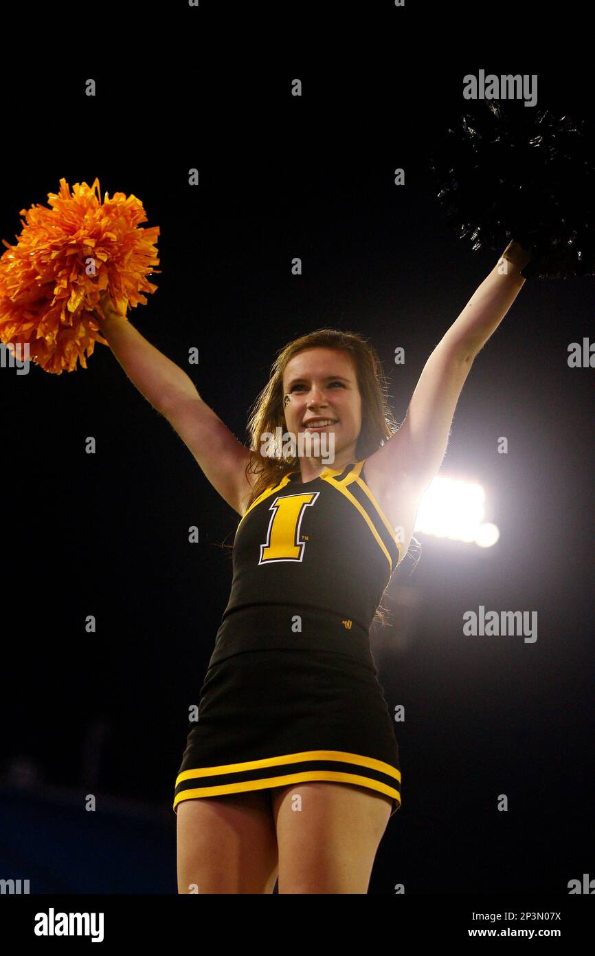 January 02 2015: An Iowa Hawkeyes cheerleader performing in the second ...