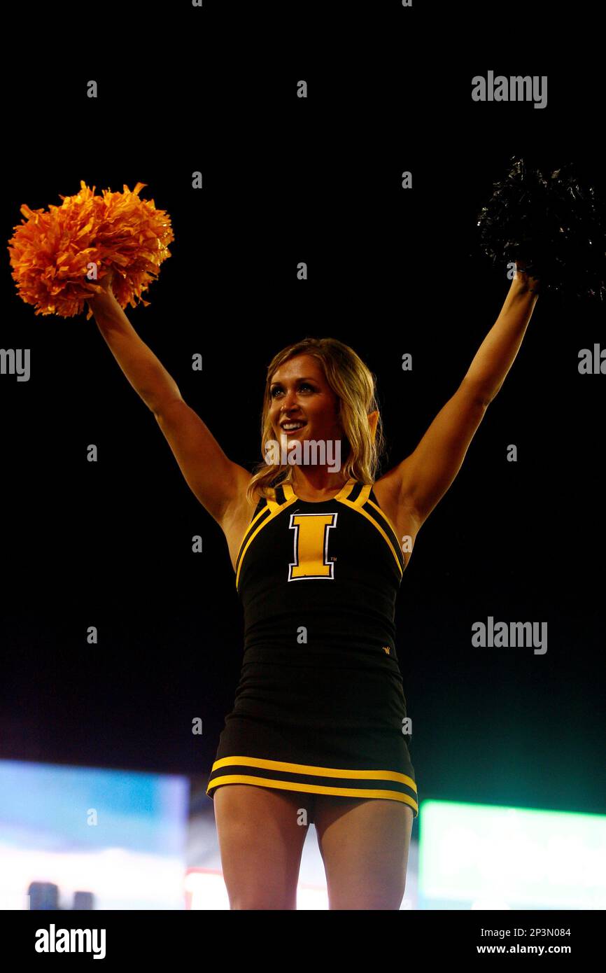January 02 2015: An Iowa Hawkeyes cheerleader performing in the second ...