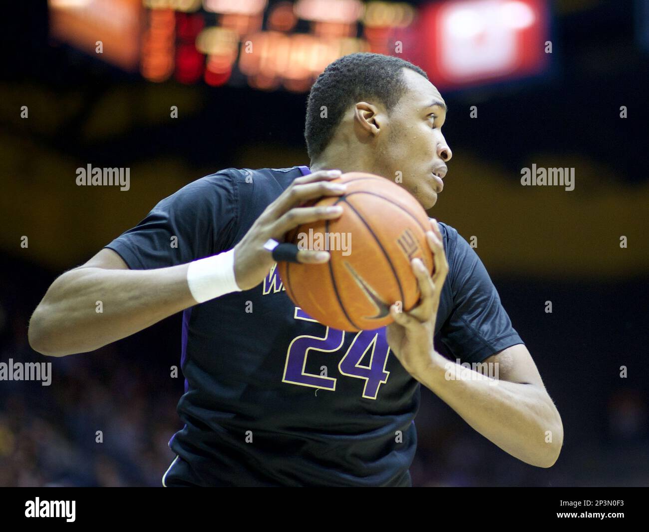 January 2, 2015: Washington center Robert Upshaw (24) pulls in a ...