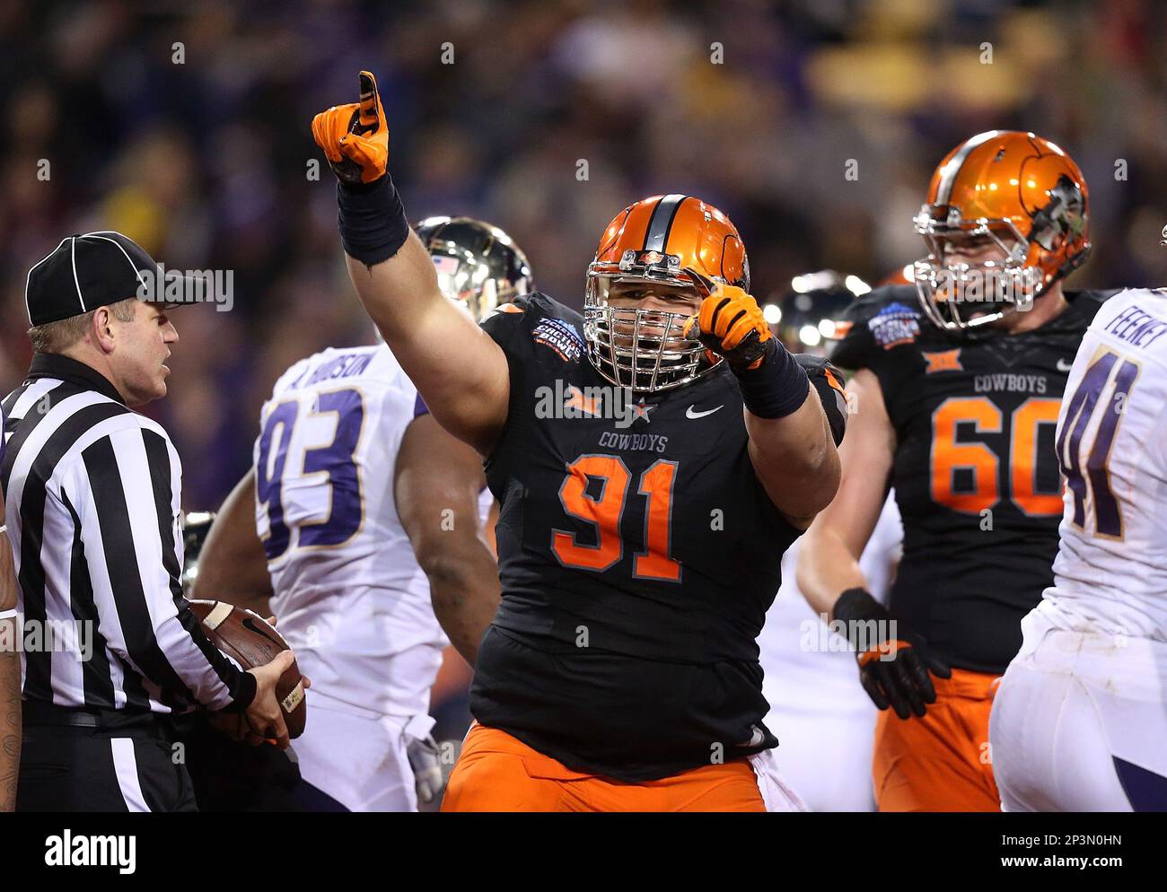 02 January 2015: Oklahoma State Cowboys defensive tackle James ...