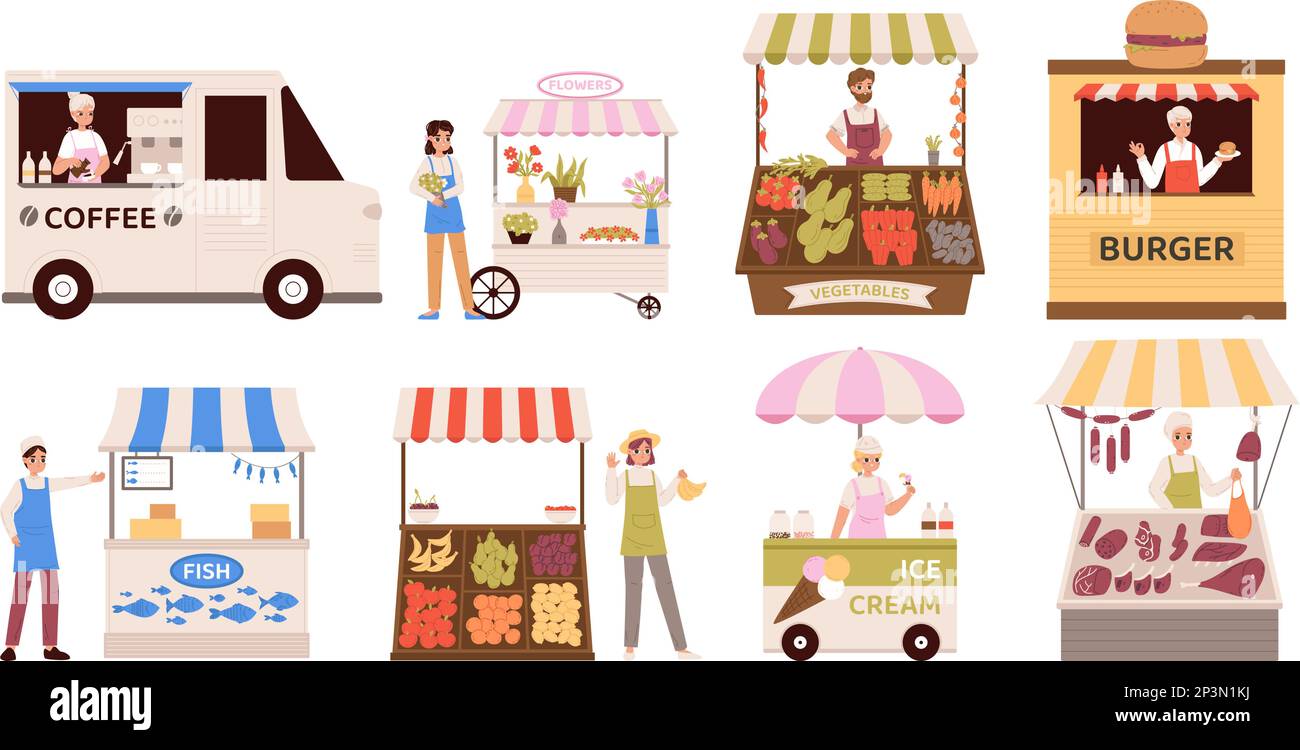 Vendor selling flowers Stock Vector Images - Alamy