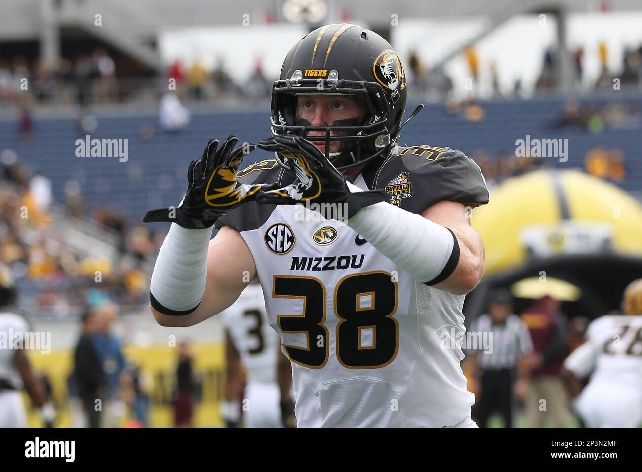 01 January 2015: Missouri Tigers linebacker Eric Beisel (38) during pre ...