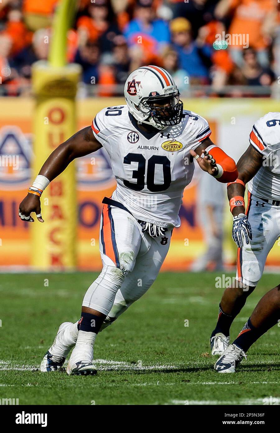 Auburn Tigers linebacker Tre' Williams (30) in action against the ...
