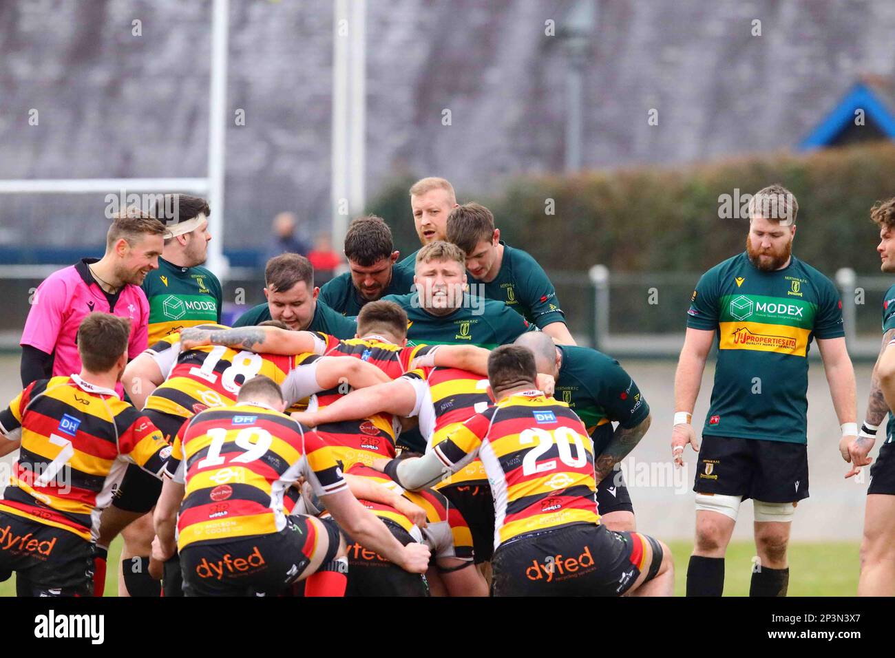 Carmarthen Quins RFC v Merthyr RFC Indigo Prem 2023 Stock Photo - Alamy
