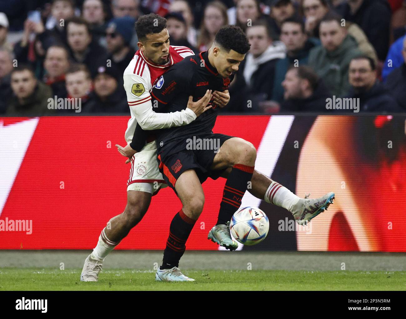 AMSTERDAM - (lr) Owen Wijndal of Ajax, Elayis Tavsan of NEC Nijmegen ...