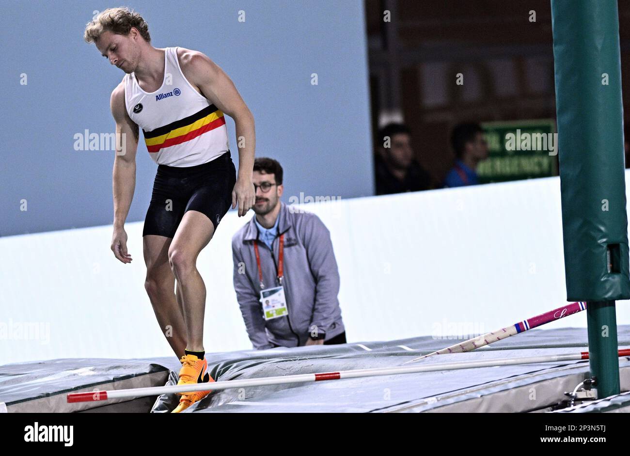 Belgian Ben Broeders pictured during the men's pole vault final at the ...