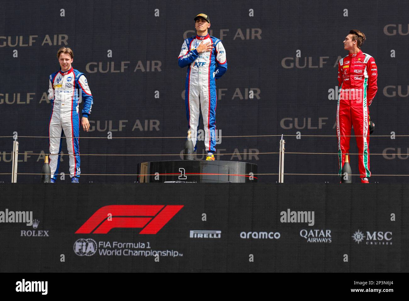 Sakhir, Bahrain. 5th Mar, 2023. Gabriel Bortoleto of Trident, Oliver ...