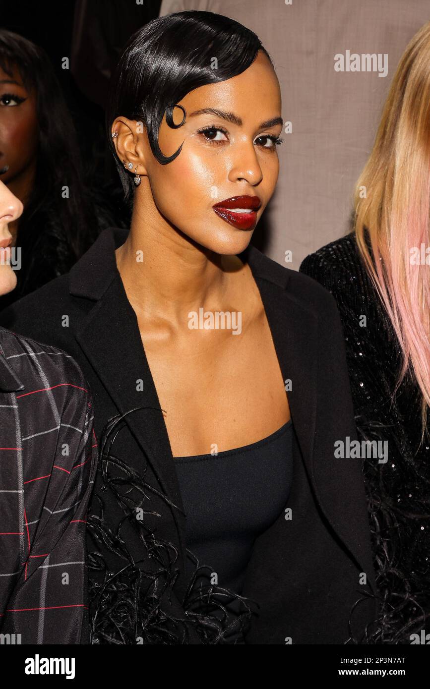 Sabrina Elba attends the Elie Saab show during Paris Fashion Week ...