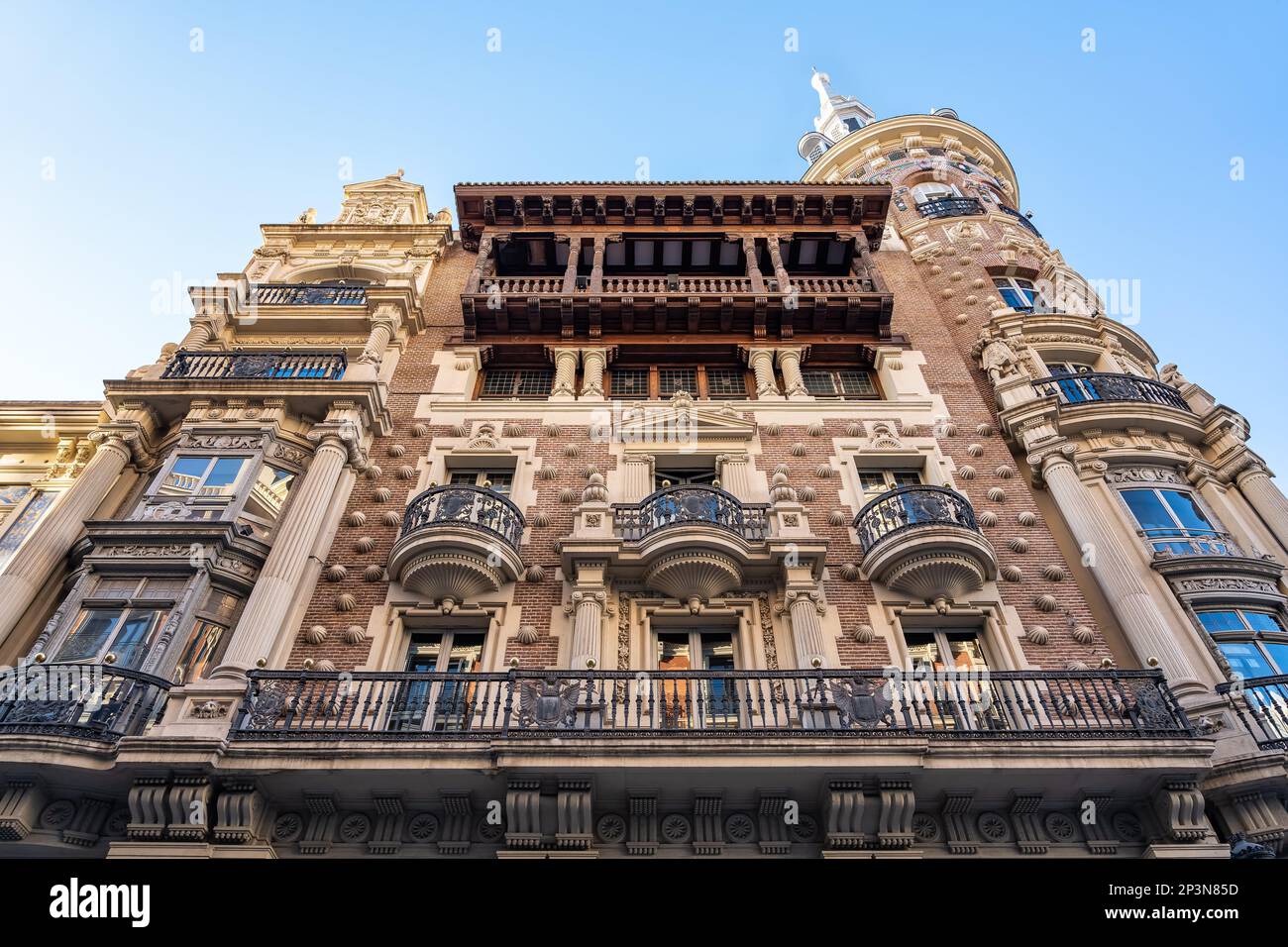 Facade of a picturesque building in the downtown area of the monumental ...