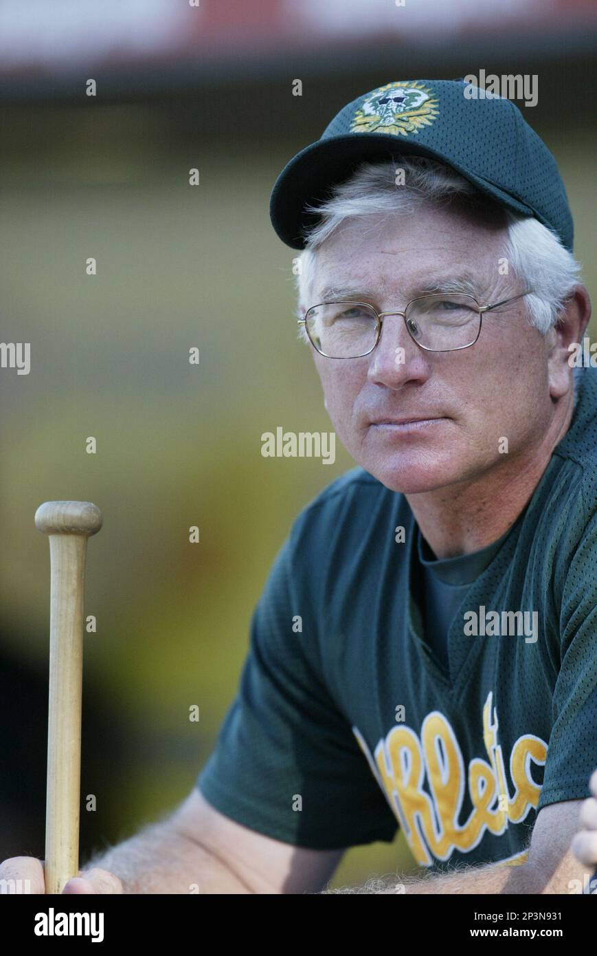 Oakland Athletics coach Ken Macha before a 2002 MLB season game against ...