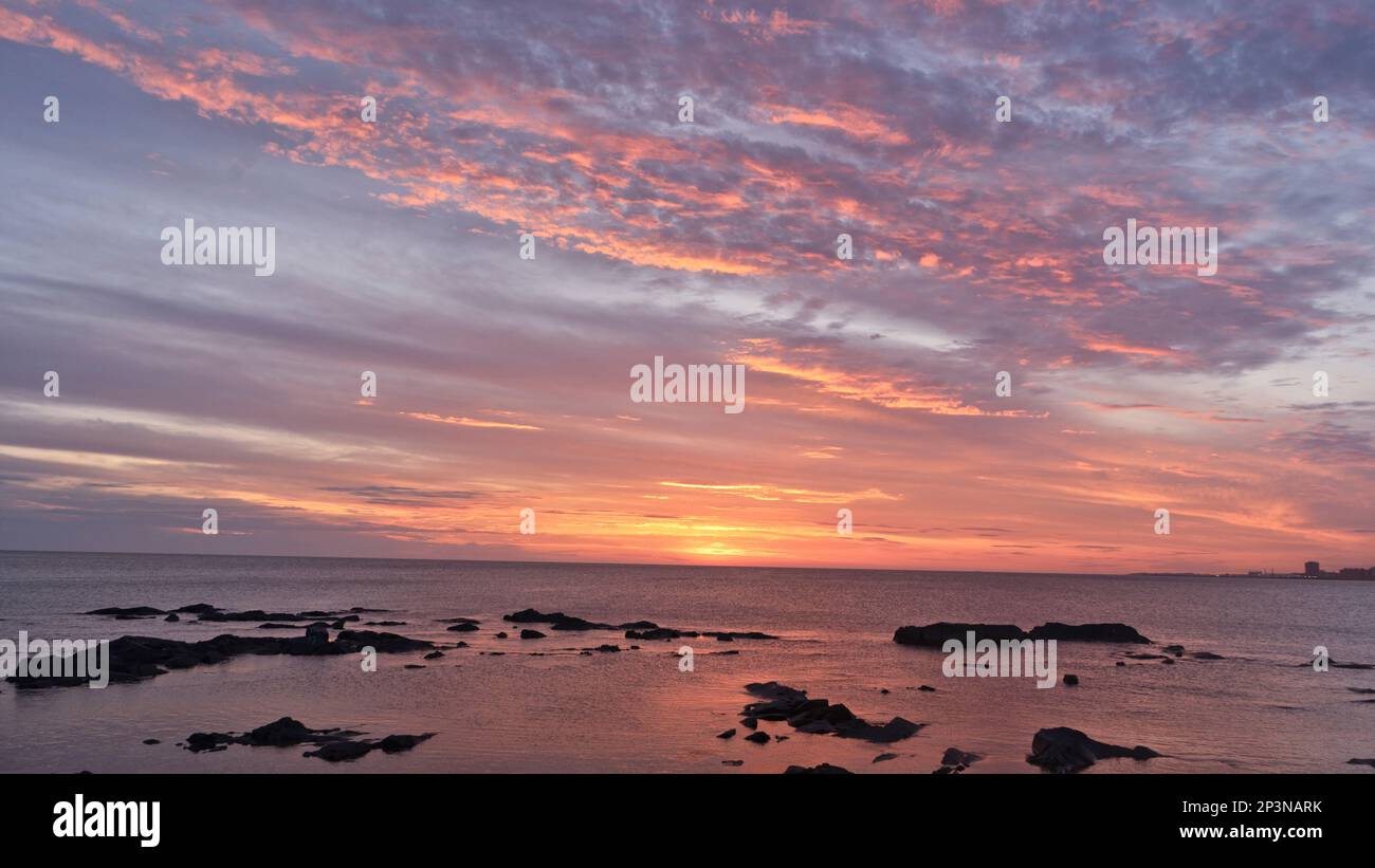 Sunset in the summer in Montevideo, Uruguay Stock Photo - Alamy