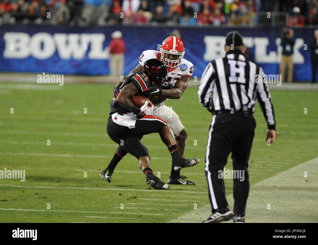 December 30 2014: Georgia Bulldogs linebacker Amarlo Herrera (52) tries ...
