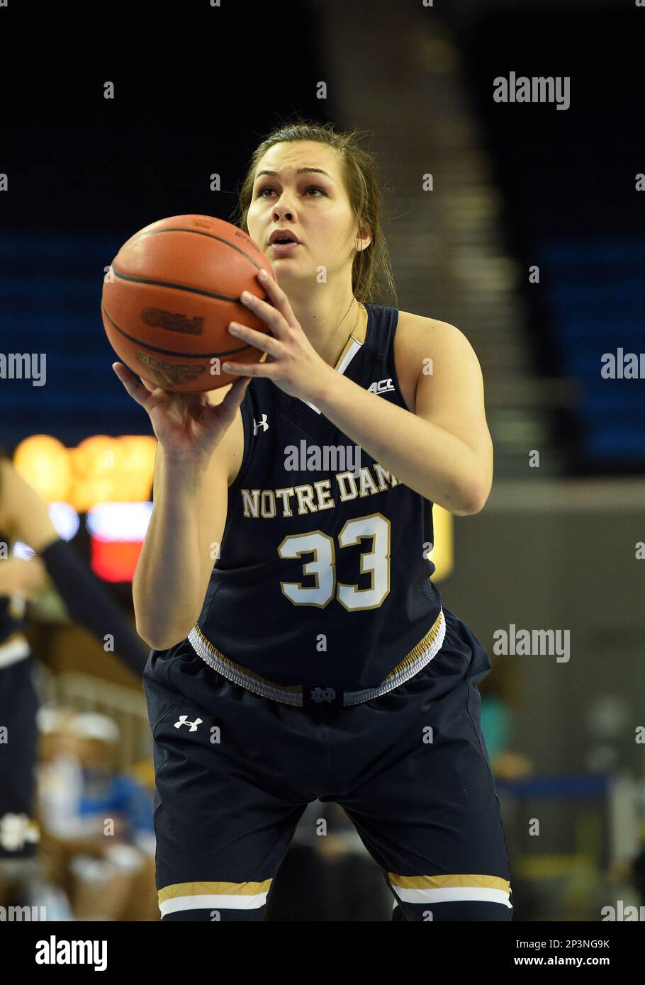 28 December 2014: Notre Dame (33) Kathryn Westbeld shoots a free throw ...