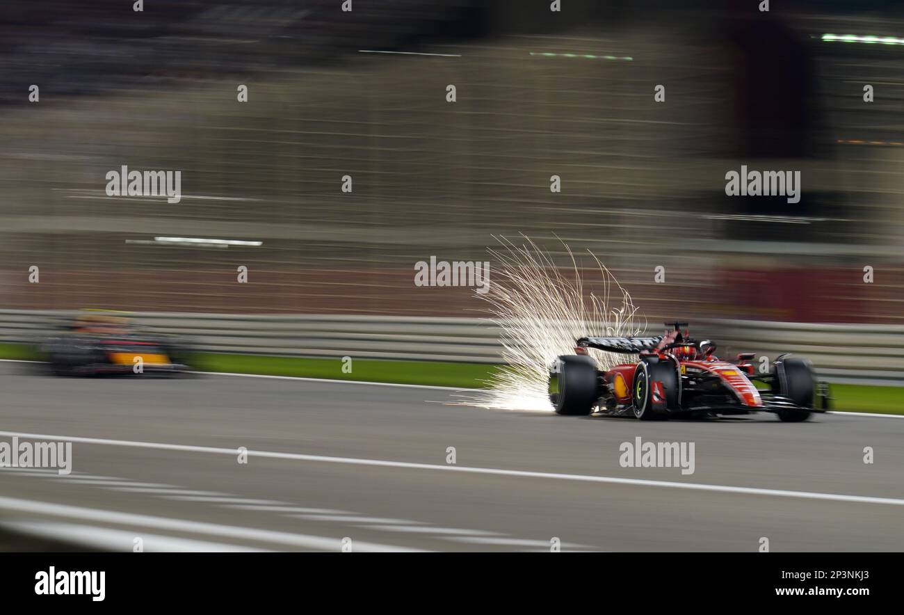 Ferrari's Charles Leclerc during the Bahrain Grand Prix at the Bahrain ...