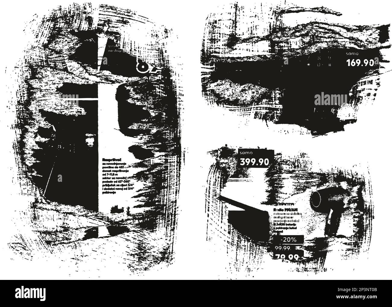 Ripped & Torn Paper Background Mix Grunge Punk Style High Detail ...