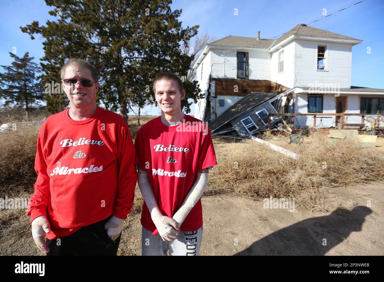 In this Dec. 16, 2014 photo, Scott Kreger and Alex Kreger stand in ...