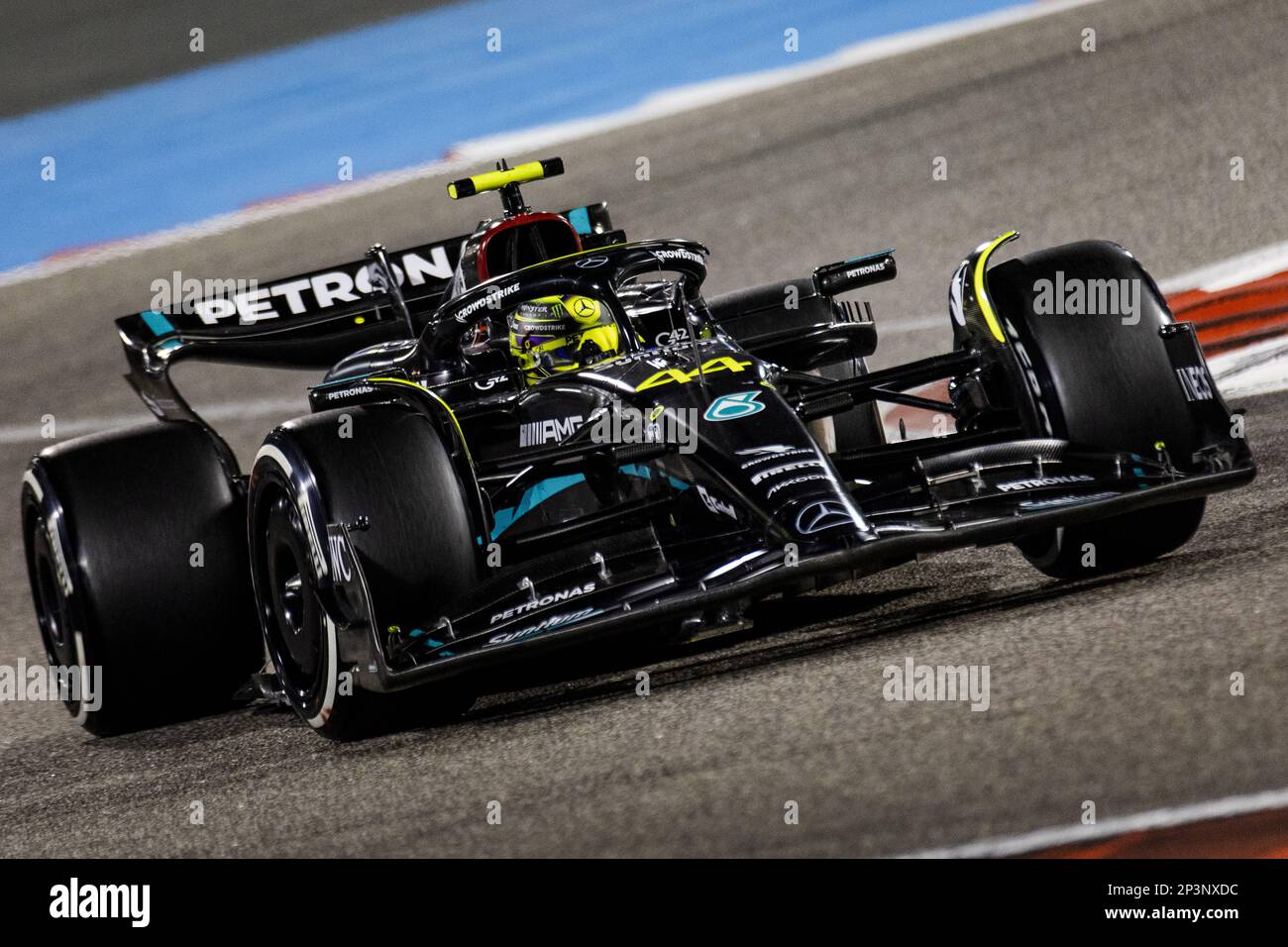 BAHRAIN - Lewis Hamilton (Mercedes) in action during the Bahrain Grand ...