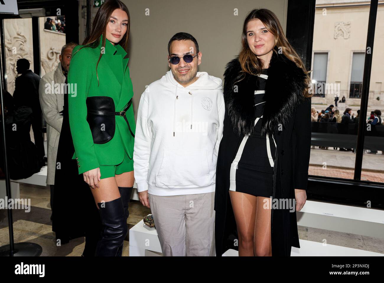 Lorena Rae, Abed Al Rahman Naamani and a guest attend the Elie Saab ...