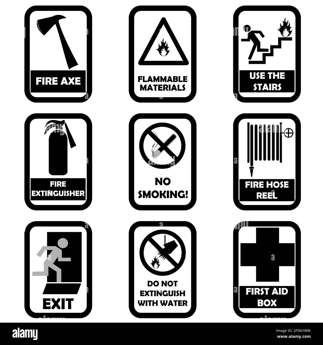 Set of fire warning signs Stock Vector Image & Art - Alamy Set of fire warning signs Stock Vector Image & Art - Alamy