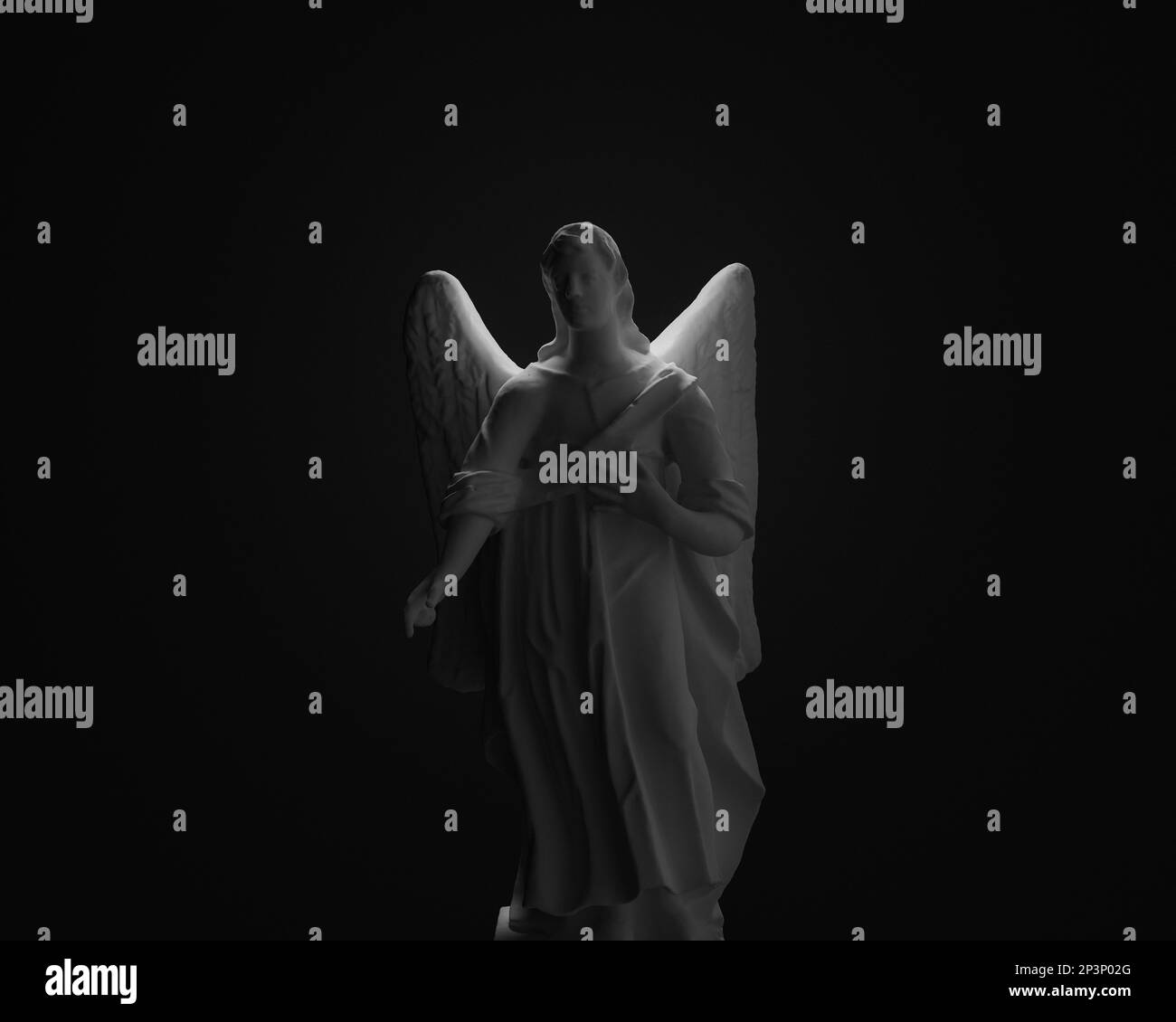 Statue of an angel, 3d rendering of a public domain figure. Concept of ...