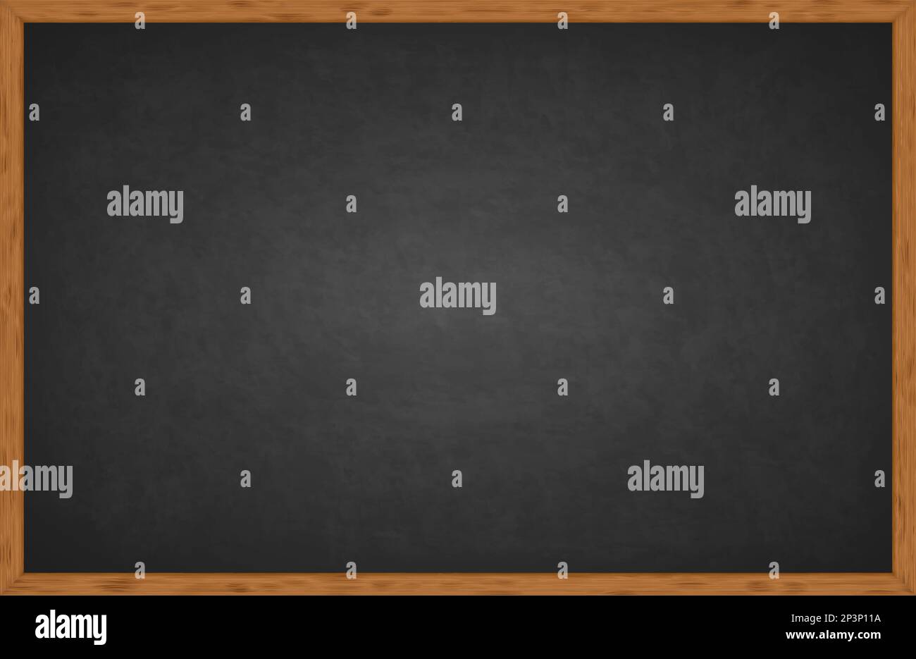 Rubbed out dirty chalkboard. Realistic black chalkboard with wooden ...
