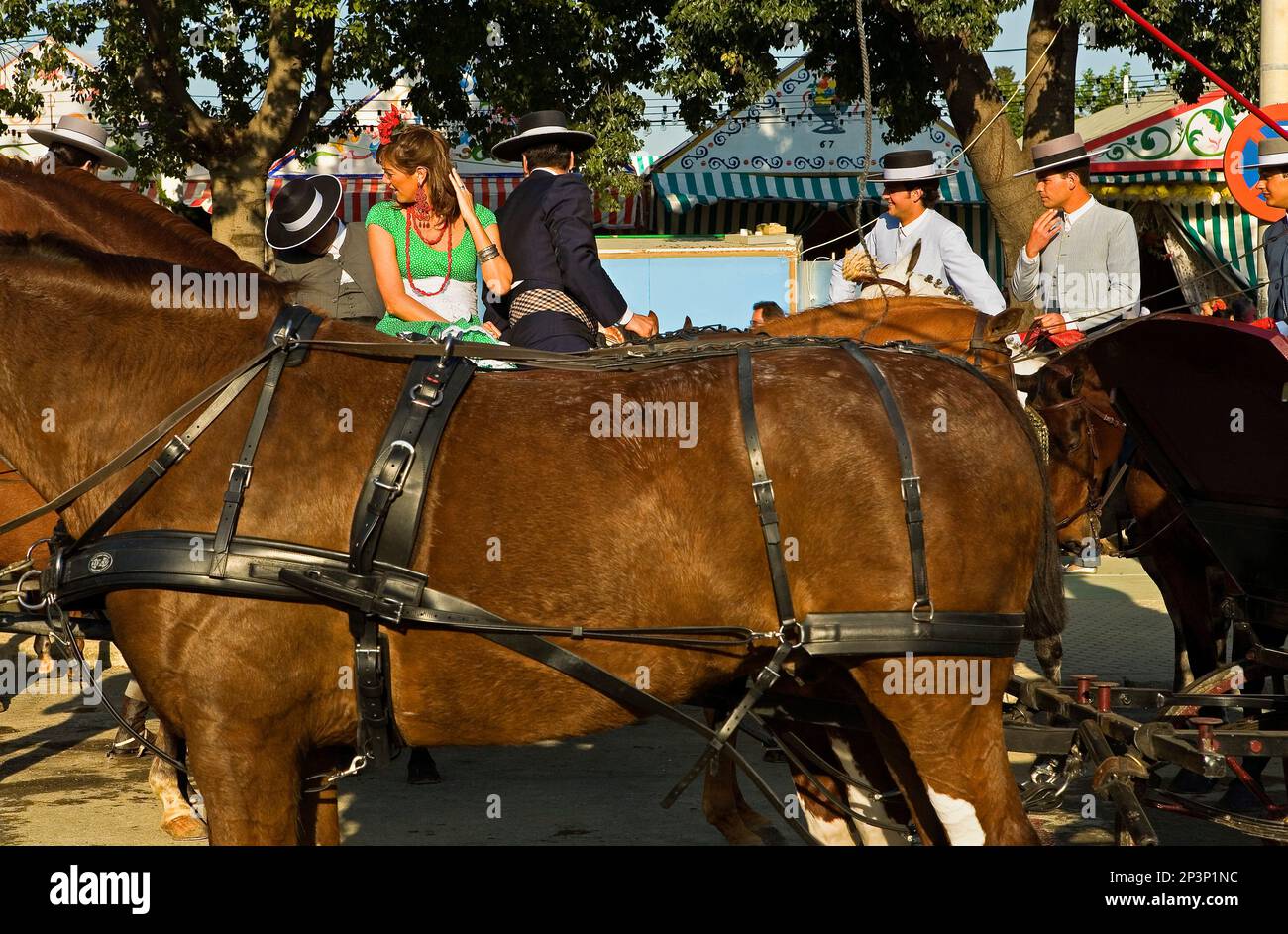 Feria de Abril (The April Fair). "El Real". Woman wearing traditional ...